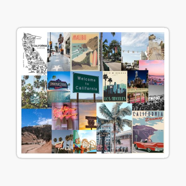 "california aesthetic collage" Sticker for Sale by morgananjos | Redbubble