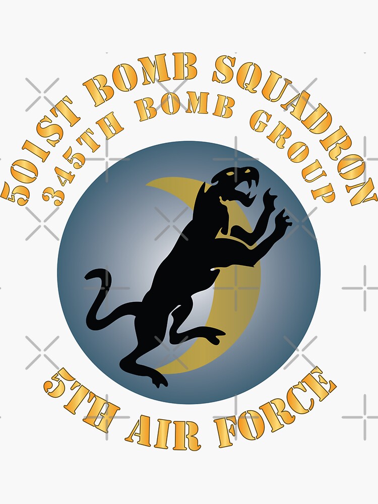 "SSI - AAF - 5th AF - 345th BG - 501st Bomb Squadron X 300" Sticker for ...