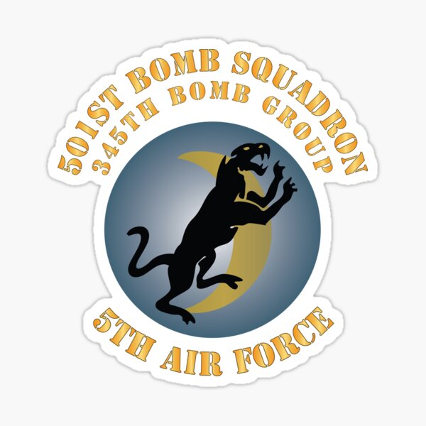 "SSI - AAF - 5th AF - 345th BG - 501st Bomb Squadron X 300" Sticker for ...