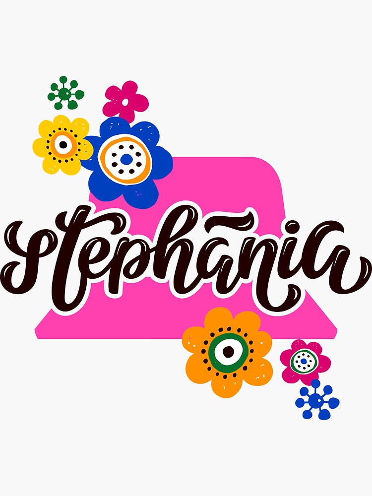 Pegatina «Ilustración de letras de stephania con sombrero de panamá ...