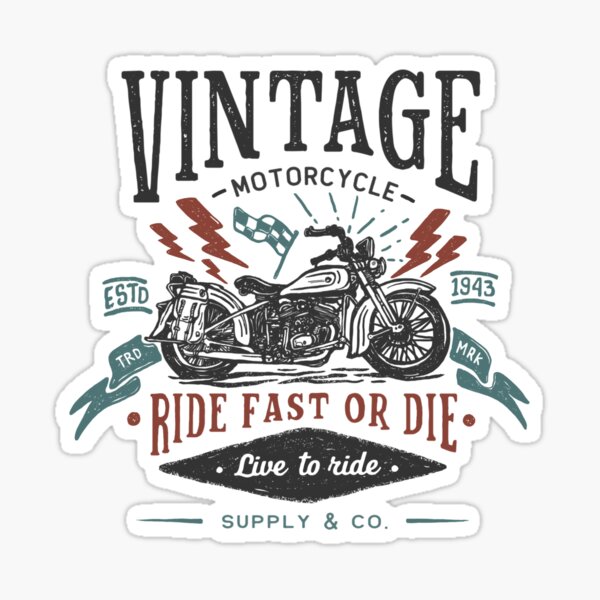 "Vintage motorcycle" Sticker for Sale by Awugraph | Redbubble