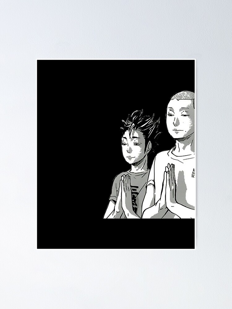 "Nishinoya & Tanaka Prayer Haikyuu Manga Sticker Sticker" Poster for ...