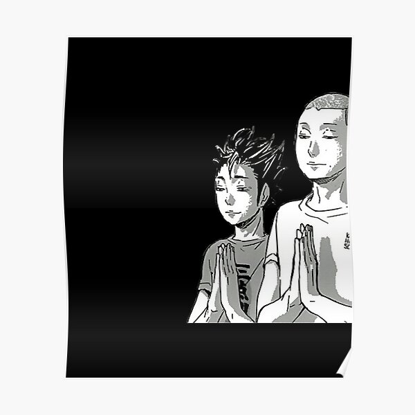 "Nishinoya & Tanaka Prayer Haikyuu Manga Sticker Sticker" Poster for ...