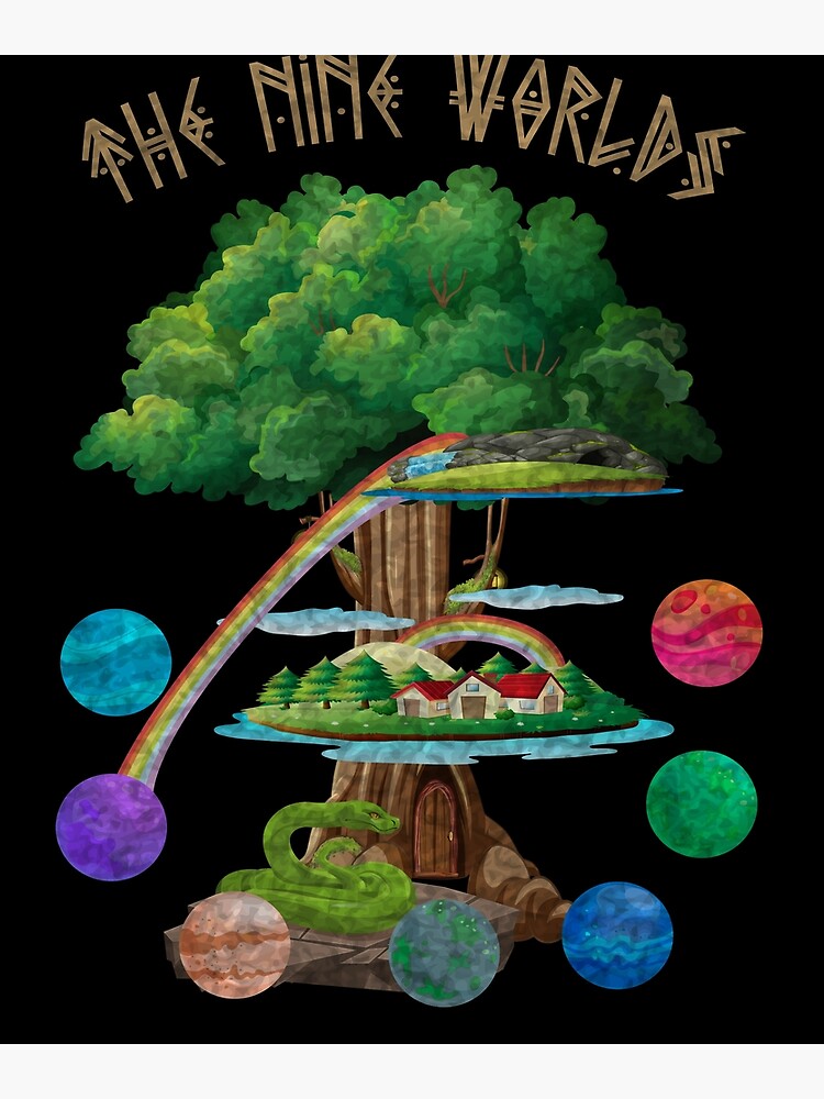 "Yggdrasil - Tree of Life - The Nine Worlds " Poster for Sale by Shirt ...