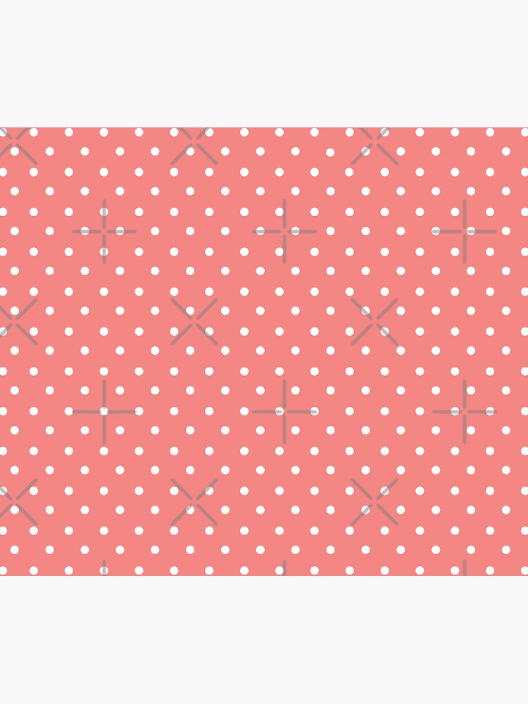 "White Polka Dots on Coral Pink Background" Sticker for Sale by ...