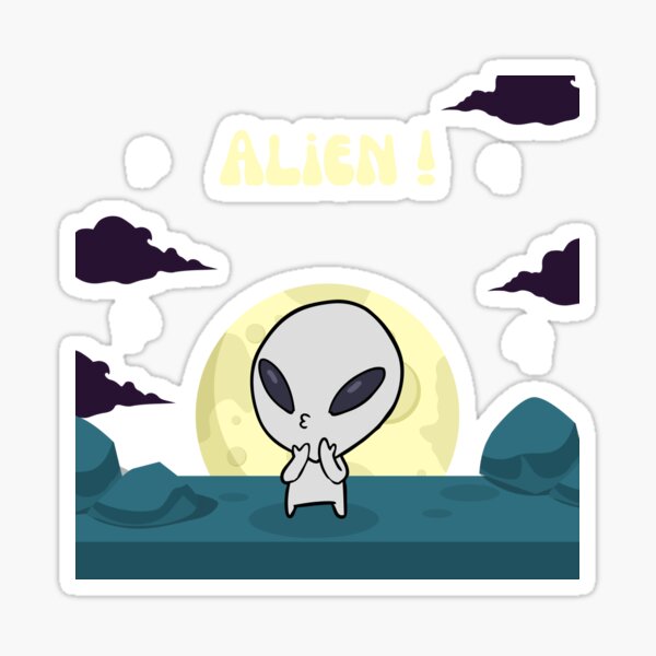 "Little Alien?" Sticker for Sale by Art-Echo | Redbubble