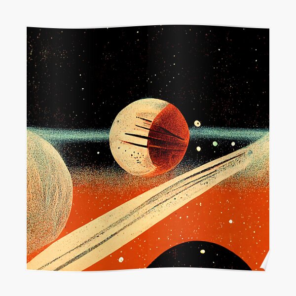 "Retro Space Illustration " Poster for Sale by ElectricDream | Redbubble