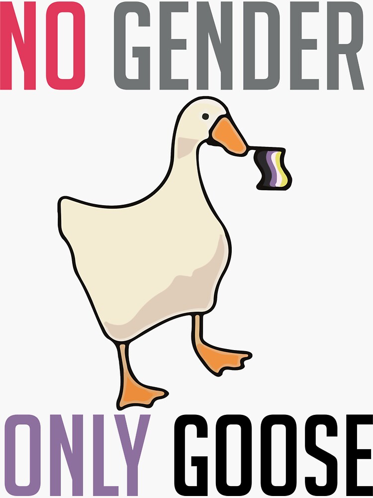 "Pride Month LGBT Duck No Gender Only Goose" Sticker for Sale by ...