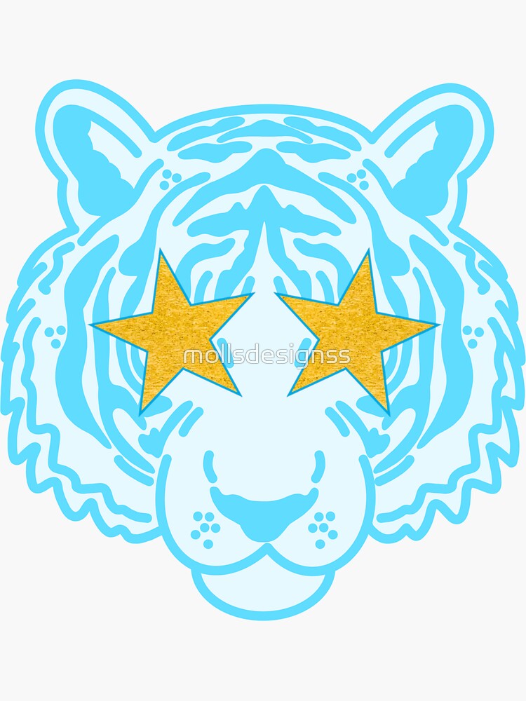 "Preppy blue and gold leopard " Sticker for Sale by mollsdesignss ...