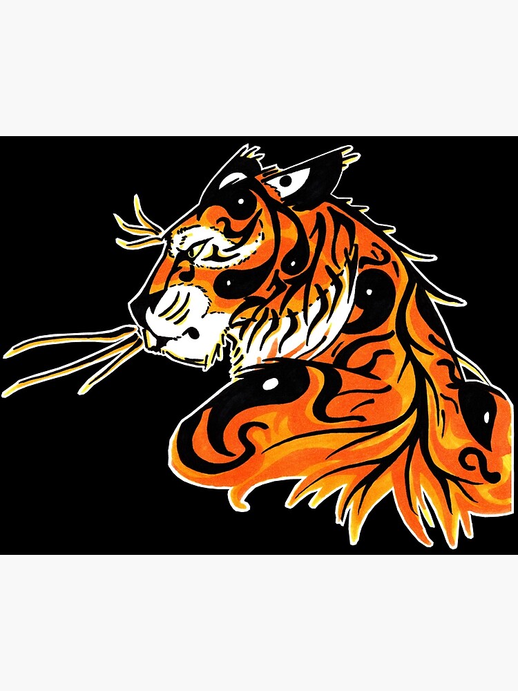 "Yin-Yang Tiger Portrait " Poster for Sale by DragonHoardings | Redbubble