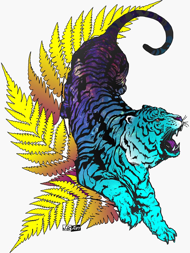 "Space Tiger" Sticker for Sale by JBArt215 | Redbubble