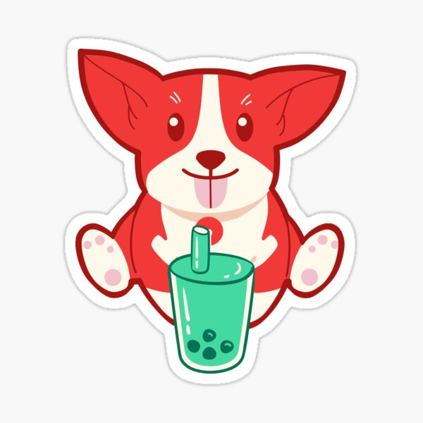 Stickers Stickers, Labels & Tags Taro Husk-tea Boba Paw-Tea Husky Boba ...