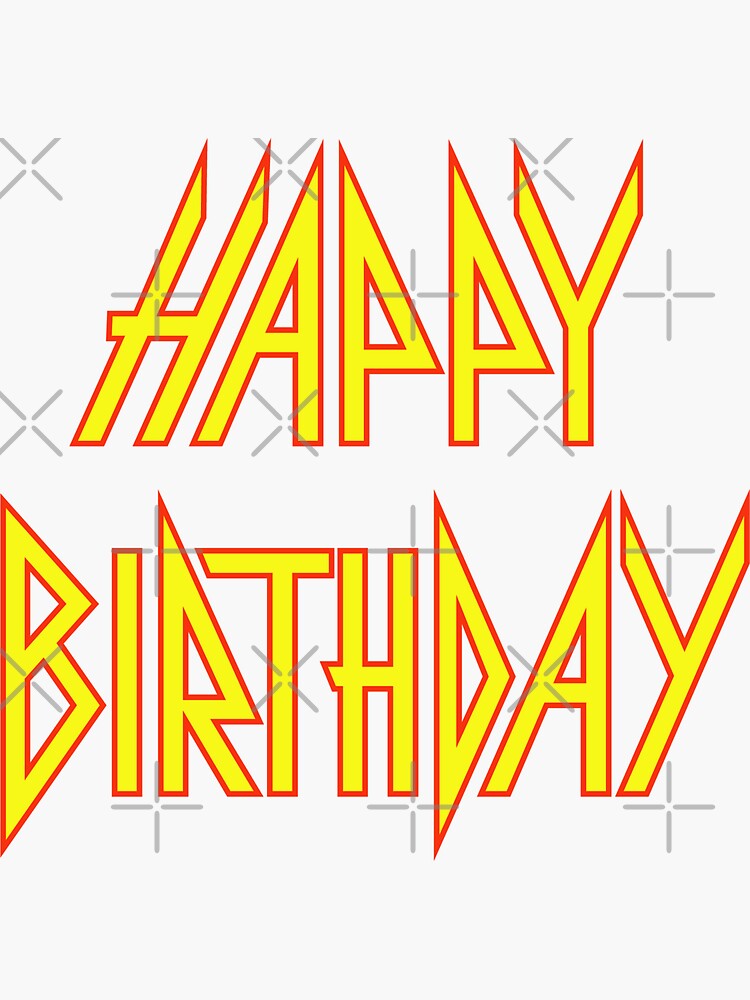 "Def Leppard Birthday Card" Sticker for Sale by LTFRstudio | Redbubble