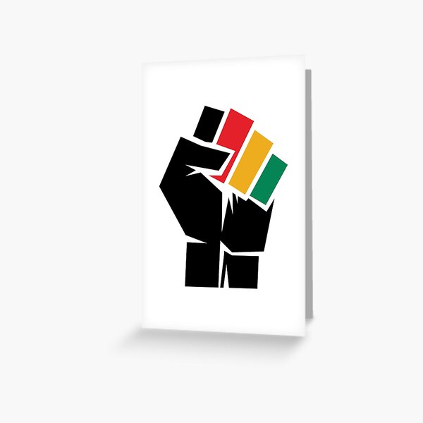 "Black Power Fist | Clenched Fist | Raised Black Fist" Greeting Card ...