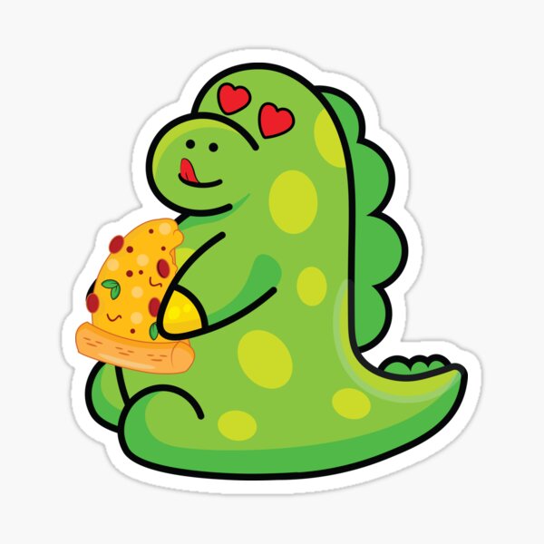 "Cute Dino Loving His Pizza | Pizzasaurus | dinosaurs | pizza lovers ...