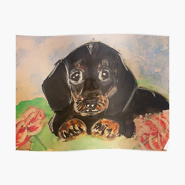 "Chorizo the Sausage Dog by Laura Ologbenla - Watercolour painting ...