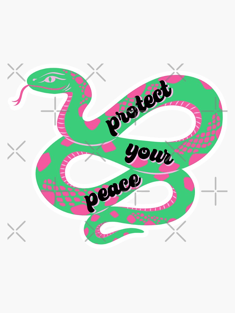 "Protect Your Peace Snake" Sticker for Sale by socialbylindsay | Redbubble