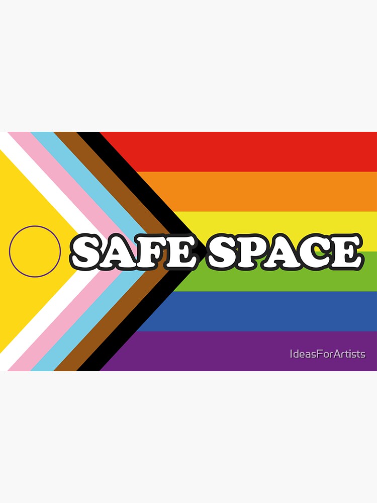 "Inclusive Pride Progress Flag SAFE SPACE" Sticker for Sale by ...