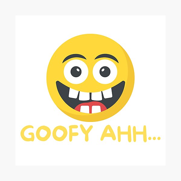 "Goofy Ahh... with yellow smiley face" Photographic Print for Sale by ...