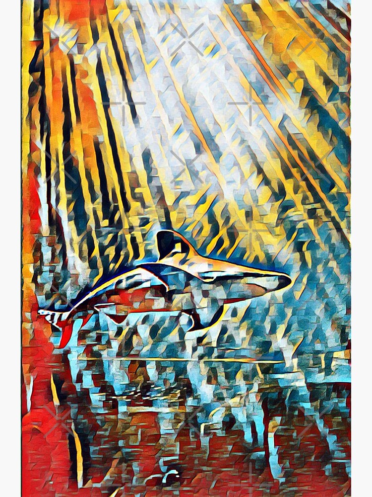 "Modern Pop Art Sea Ocean Portrait Shark Art" Sticker for Sale by ...