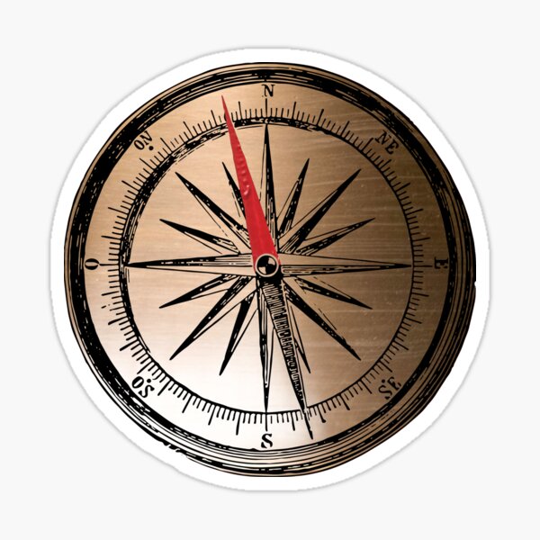 "Old Brass Compass" Sticker for Sale by ViscountBlip | Redbubble