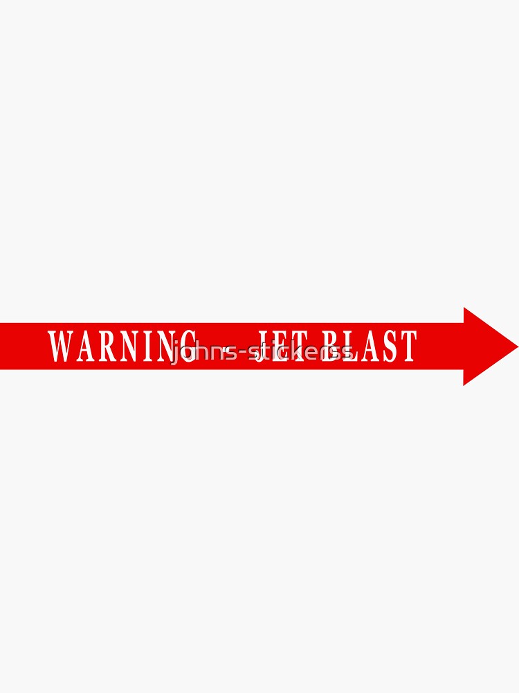 "Jet Blast Fighter Plane Engine Warning Sticker" Sticker for Sale by ...