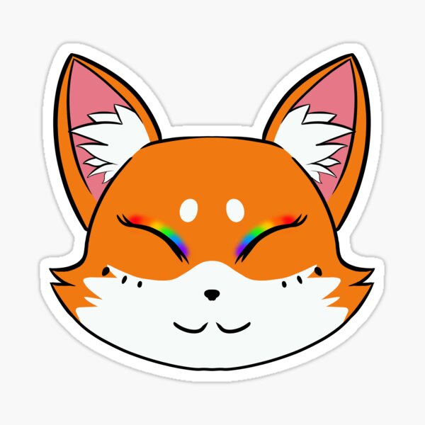 "Pride Flag Fox" Sticker for Sale by PumpkinRamen | Redbubble