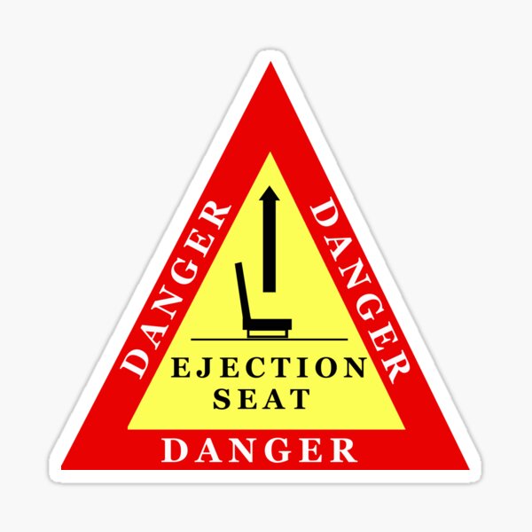 "Danger Ejection Seat Fighter Jet Warning Triangle" Sticker for Sale by ...