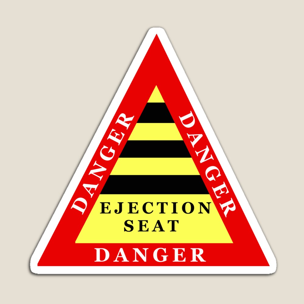 Danger Ejection Seat Aircraft Aviation Safety Placard Sign, 60% OFF
