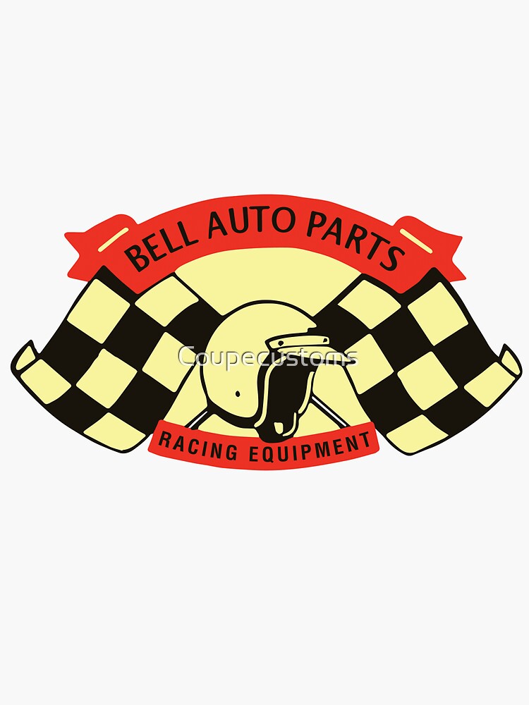 "1950s Bell Speed Shop" Sticker for Sale by Coupecustoms | Redbubble