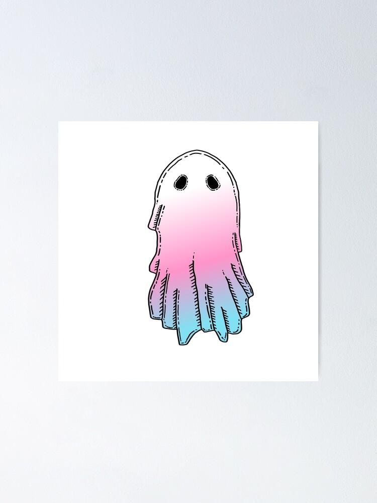 "Trans Pride Doodle Ghost" Poster for Sale by mothofthemist | Redbubble