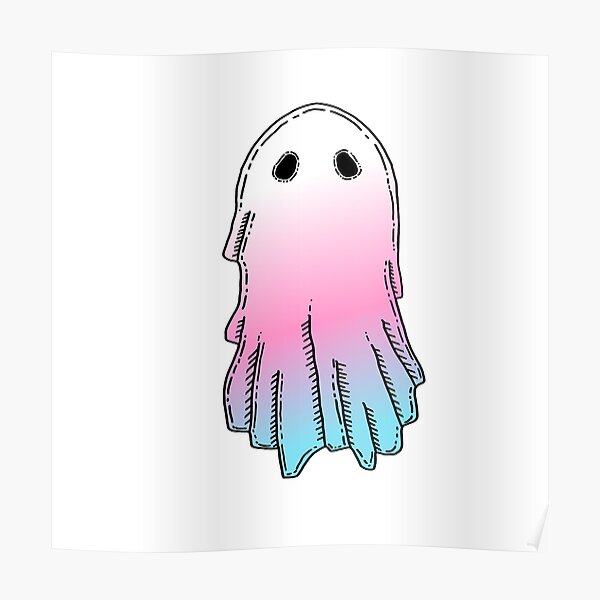 "Trans Pride Doodle Ghost" Poster for Sale by mothofthemist | Redbubble
