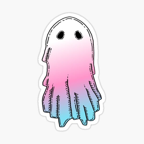 "Trans Pride Doodle Ghost" Sticker for Sale by mothofthemist | Redbubble