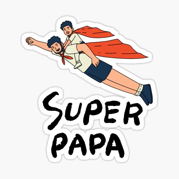 "Super papa hero" Sticker for Sale by Anitika-love | Redbubble