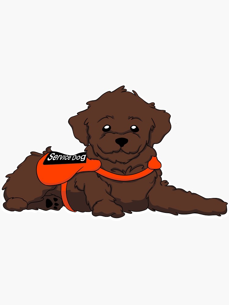 "Dark brown toy poodle service dog" Sticker for Sale by Stickers4SDs ...