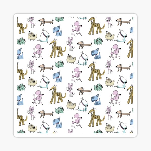 "Handrawn Sketch of Derpy Dogs" Sticker for Sale by Pixntless | Redbubble