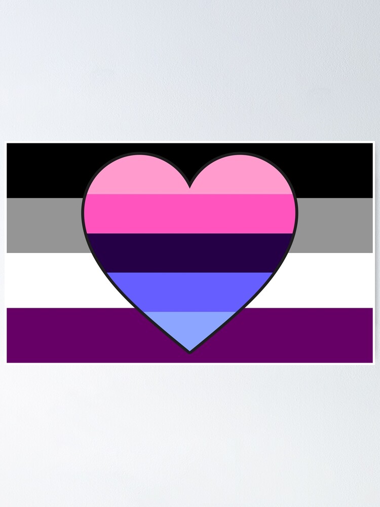 "Asexual Flag With Omniromantic Heart" Poster for Sale by krasnyykoldun- | Redbubble