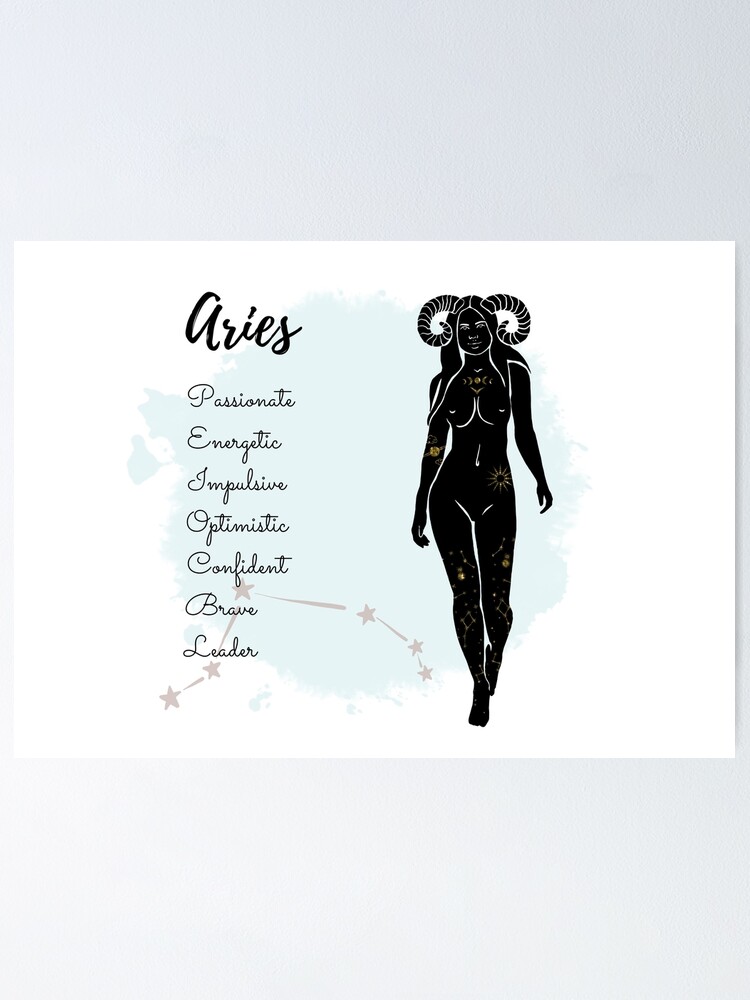 "Personality Characteristics of the Zodiac Sign Aries" Poster for Sale ...