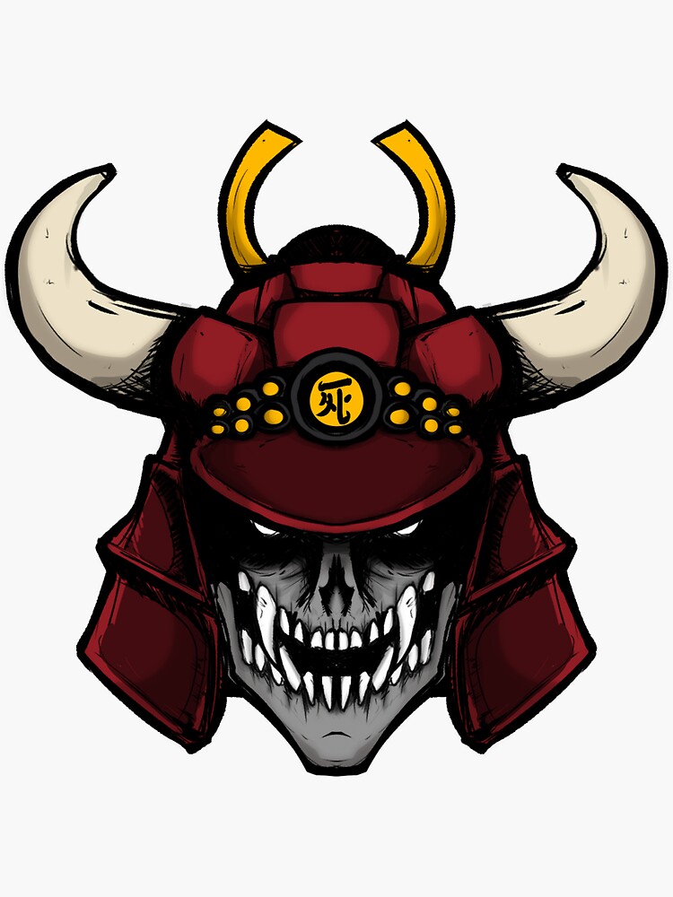 "Skeletal shogun" Sticker for Sale by Equinox341 | Redbubble