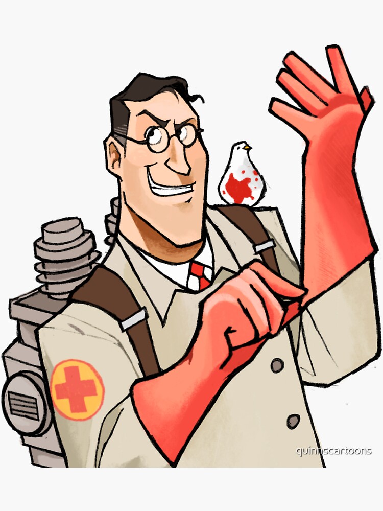 "Medic Tf2" Sticker for Sale by quinnscartoons | Redbubble