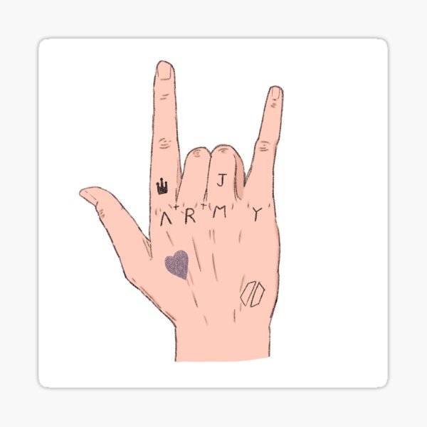 "Jungkook Hand's Tattoos #2" Sticker for Sale by lulssyshop | Redbubble