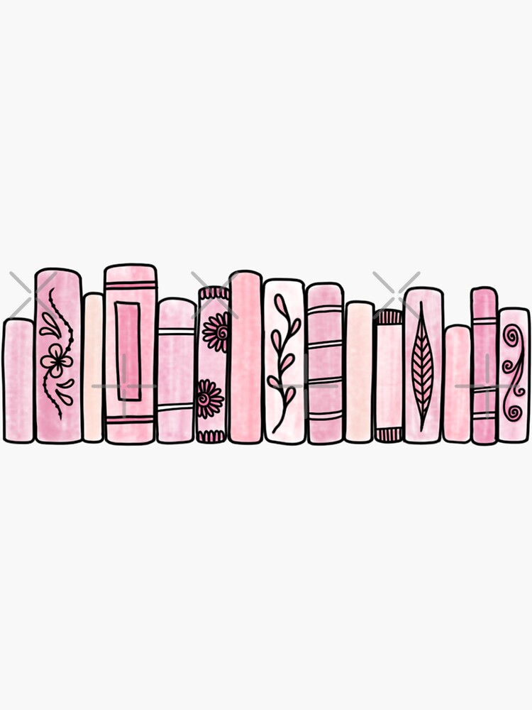 "Pink Pastel Books" Sticker for Sale by GirlyLy | Redbubble