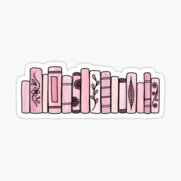 "Pink Pastel Books" Sticker for Sale by GirlyLy | Redbubble