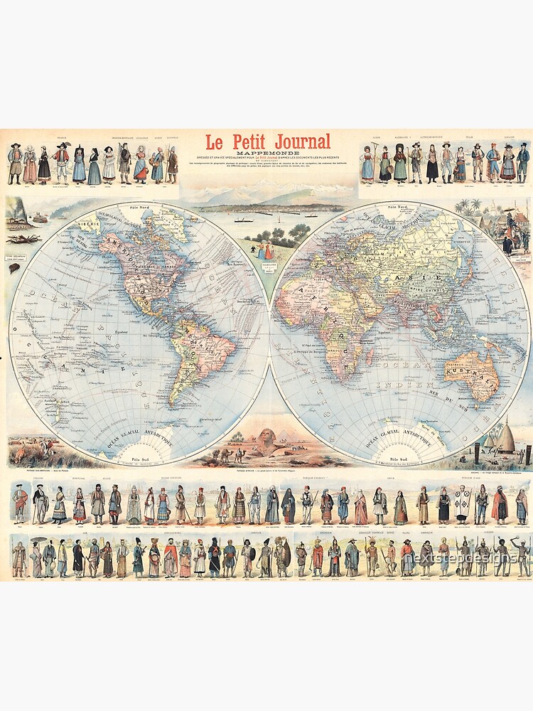 World Map, 1880 - Le Petit Journal Tapestry