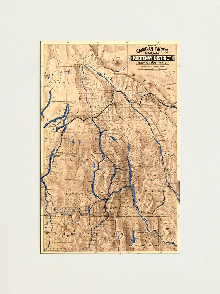 "Map of the Canadian Pacific Railway, Kootenay, 1897" Photographic ...