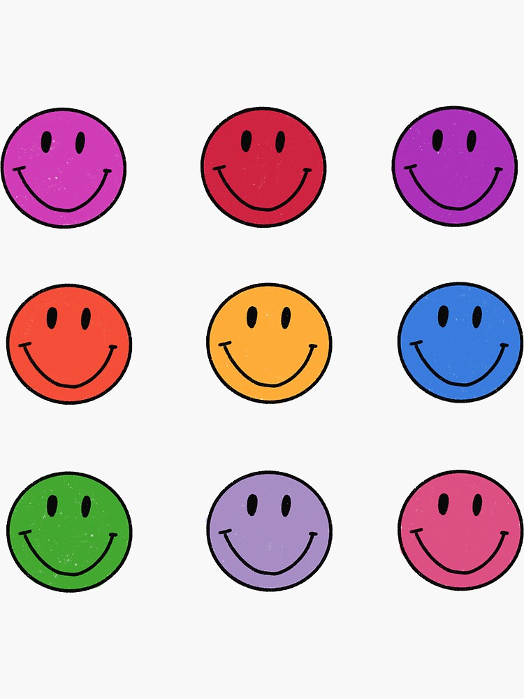 "90s smiley face set" Sticker for Sale by emsegato | Redbubble