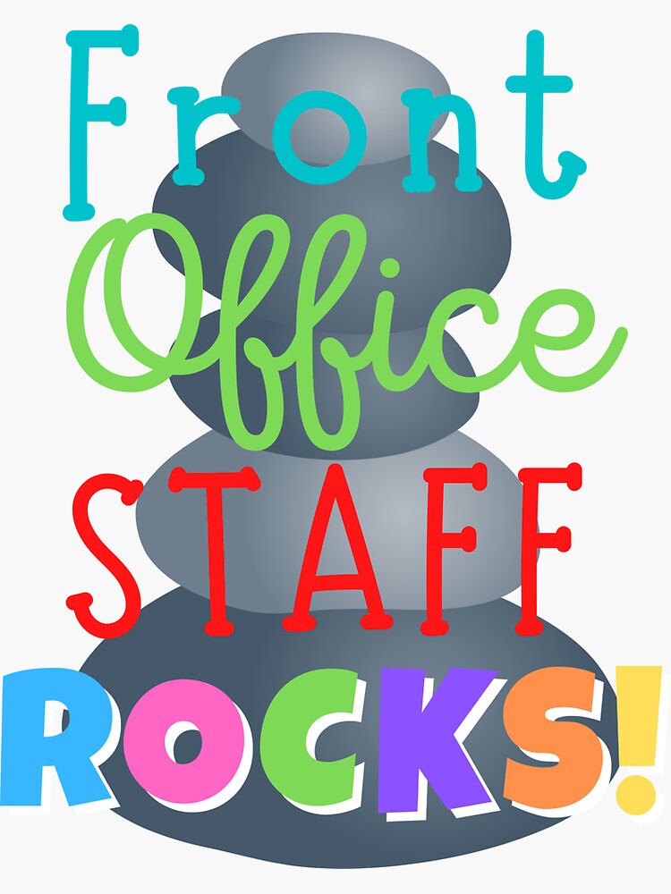 "Front Office Staff Rocks" Sticker for Sale by KJTeacherGear | Redbubble