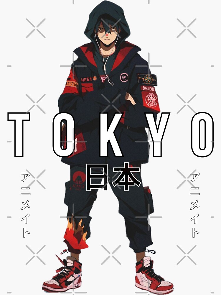 "Tokyo Anime Drip " Sticker for Sale by Kanjiworldwide | Redbubble