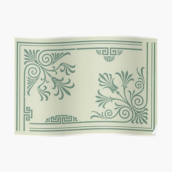 "Classic Greek Green Design " Poster for Sale by ArtMeetsPizza | Redbubble