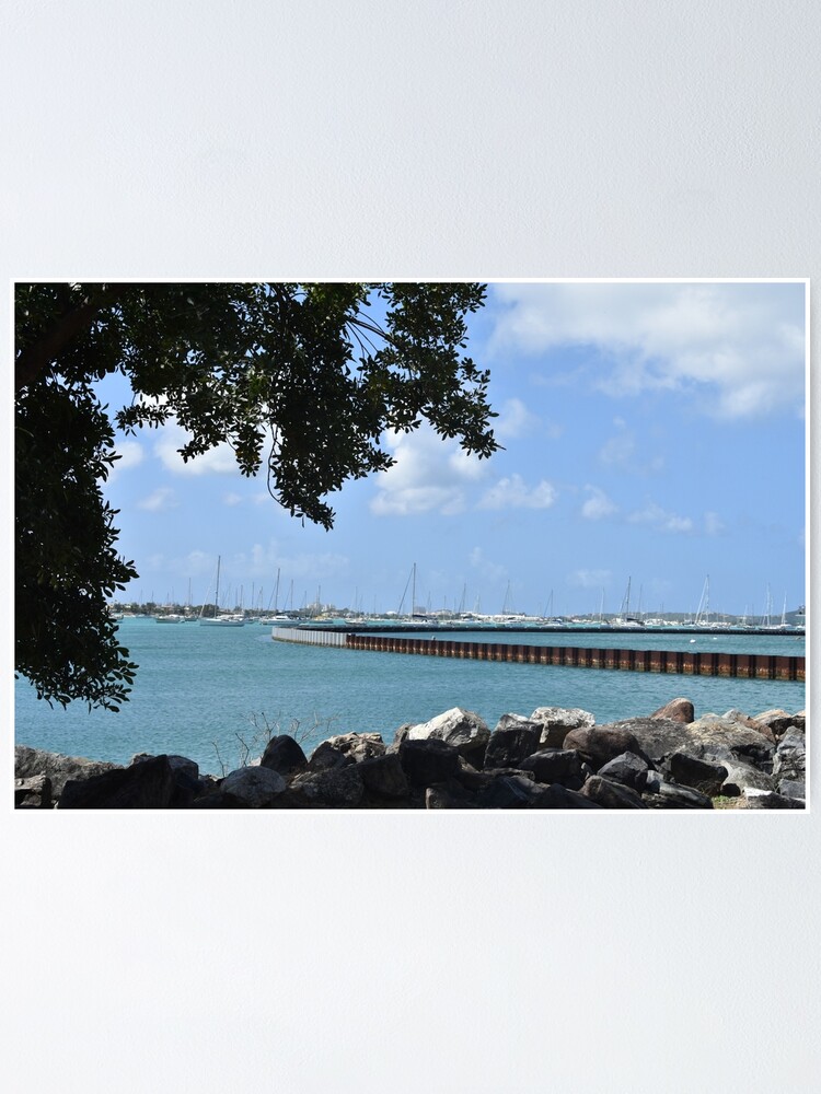 "Boat docking Ocean view" Poster for Sale by AlishaWatson | Redbubble